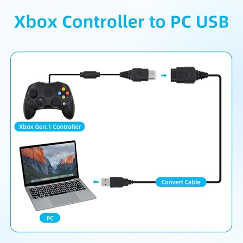 Mcbazel Replacement Xbox Controller to PC USB Adapter Cable [NOT for Xbox 360 or Xbox One]