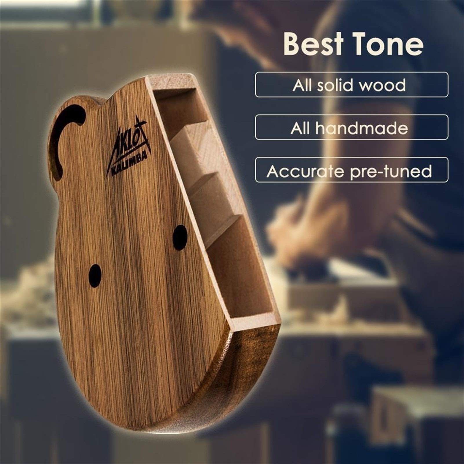 SLFDXDP Thumb Piano 17-Key Kalimba Thumb Piano Solid Walnut Kit with Drum Kit Tuning Hammer Brochure Full Set of Accessories Portable (Color : 1)