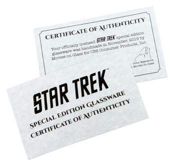 STAR TREK The Original Series Command Badge Etched Rocks Whiskey Glass - Officially Licensed, Premium Quality, Handcrafted Glassware, 11oz - Perfect Collectible Gift for Series Lovers & Special Events