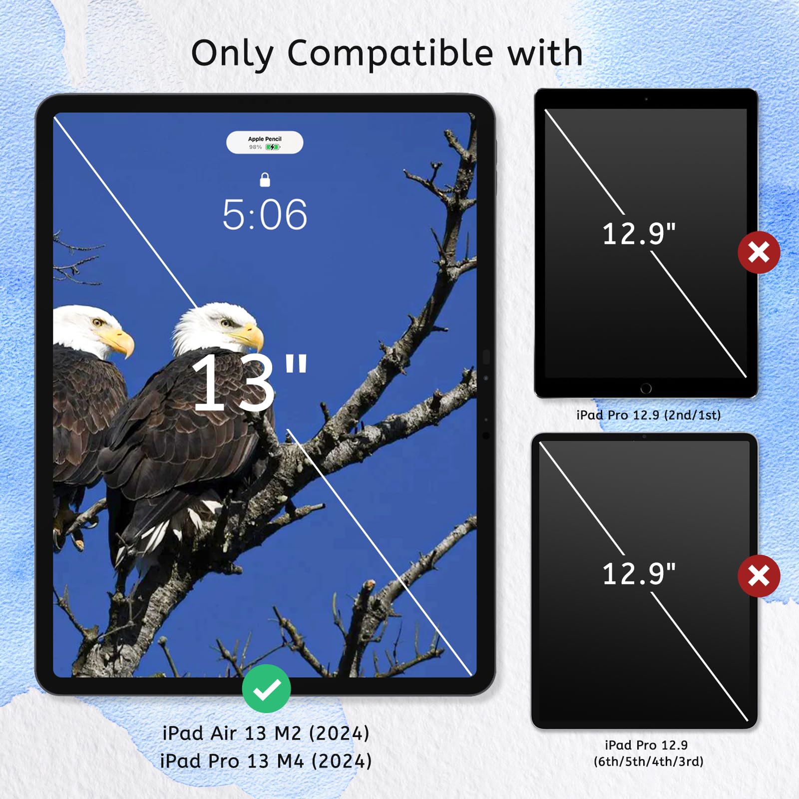 MOBDIK [2 Pack Paperfeel Screen Protector Compatible with iPad Air 13 inch/iPad Pro 13 (2024) [New Version Crafted for Natural Writing] [Less Reflection] [Nib Friendly] [with Easy Installation Kit]
