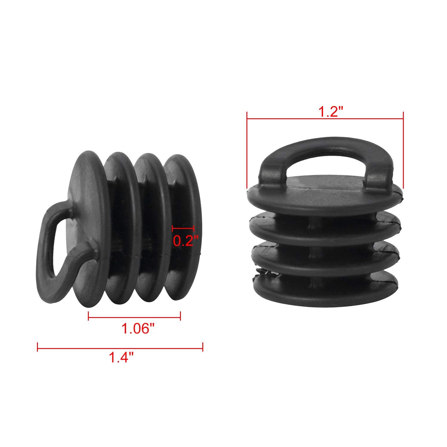 NovelBee 10 Pack of Marine Scupper Stoppers Scupper Plugs bungs for Kayak Canoe Boat Drain Holes (Top Diameter:1.2")