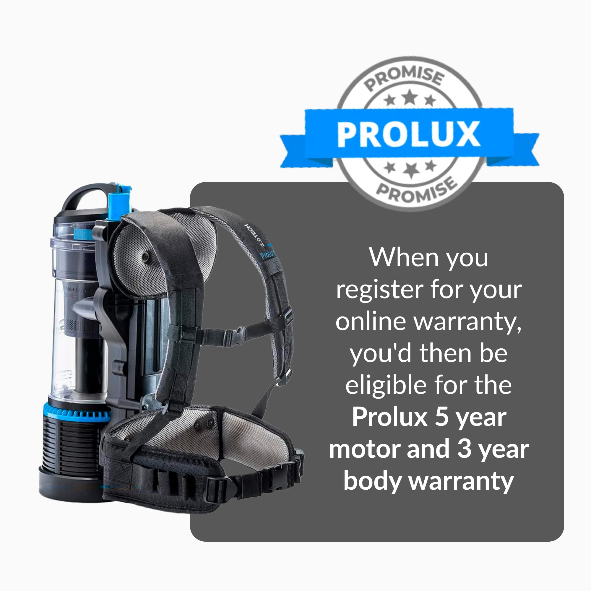 Prolux 2.0 Cordless Battery Bagless Backpack Vacuum Cleaner w/Dual HEPA Shield Filtration and Tool Accessory Kit