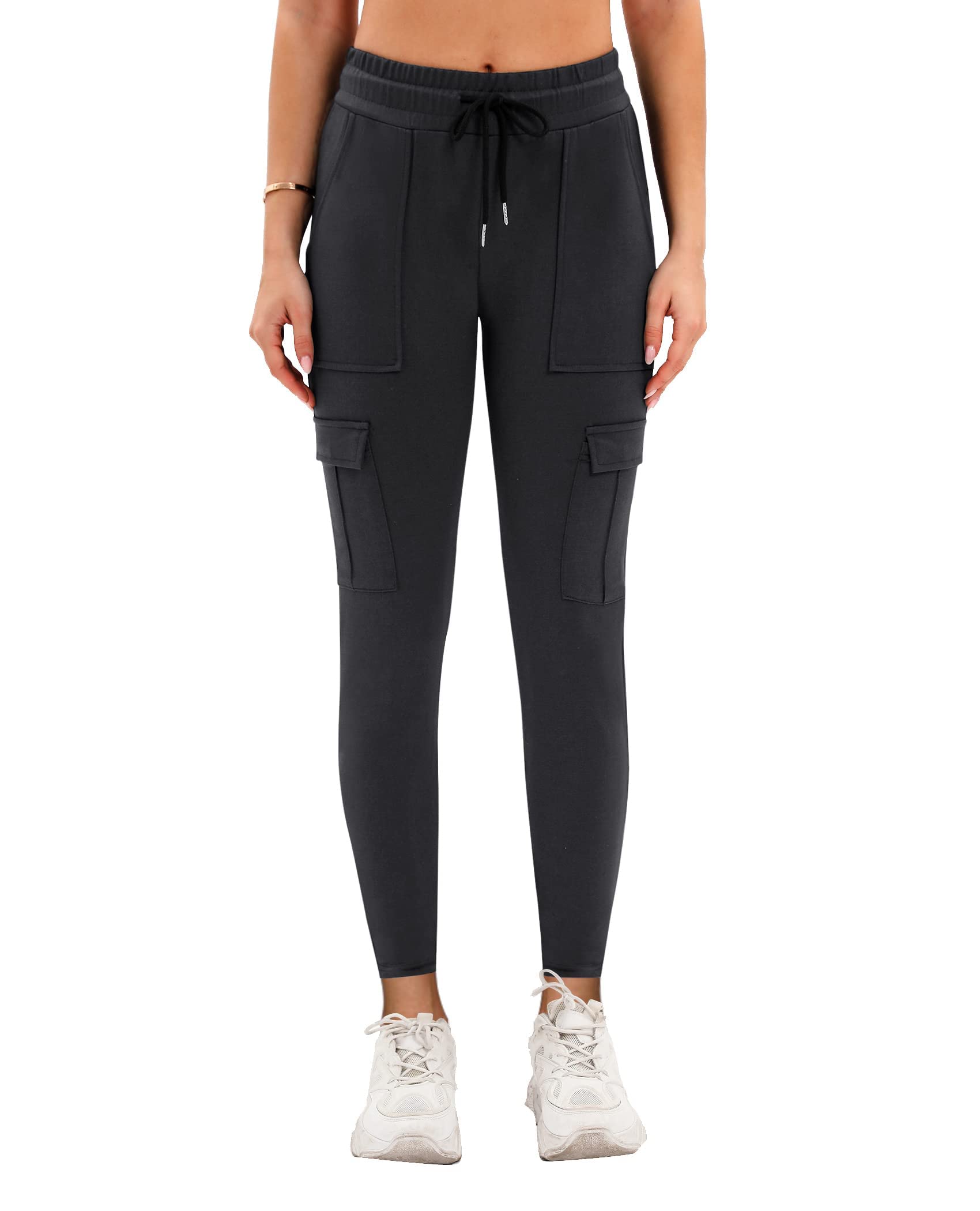 RESHE Joggers for Women Sweatpants Track Pants Hiking Running Workout Lightweight Plus Size Tapered Pants Black, Small