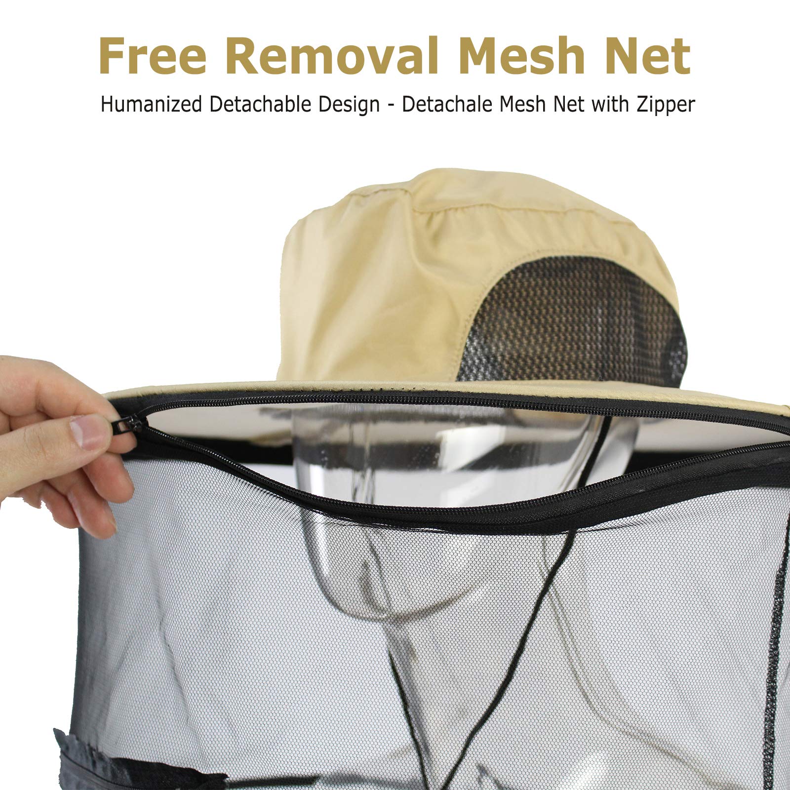 Mosquito Head Net Hat Sun Hats with Removable Mosquito Net Mesh Cover (2 Pack,Camouflage)