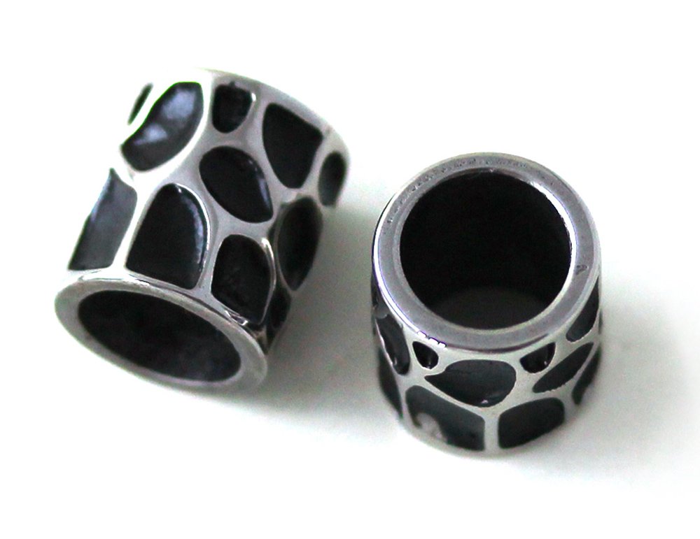 LynnAround Stainless Steel Viking Beard Beads Rings, Dwarven Dreadlock Pirate Medieval Hair Beads, Pagan Jewelry