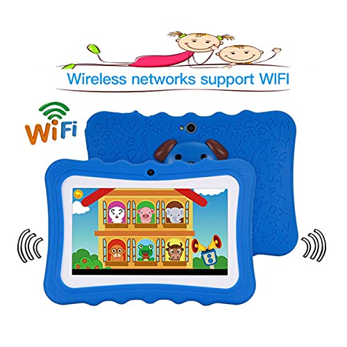 ZSEM Children Tablet 7 Inch Display Screen Dual Camera Quad-core WiFi Version Early Educational Learning Hine Gift for Toddlers Children