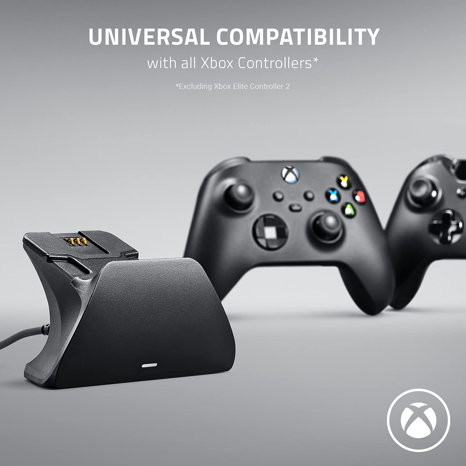 Razer Universal Quick Charging Stand for Xbox Series X|S: Magnetic Secure Charging - Perfectly Matches Xbox Wireless Controllers - USB Powered - Robot White (Controller Sold Separately) (Renewed)