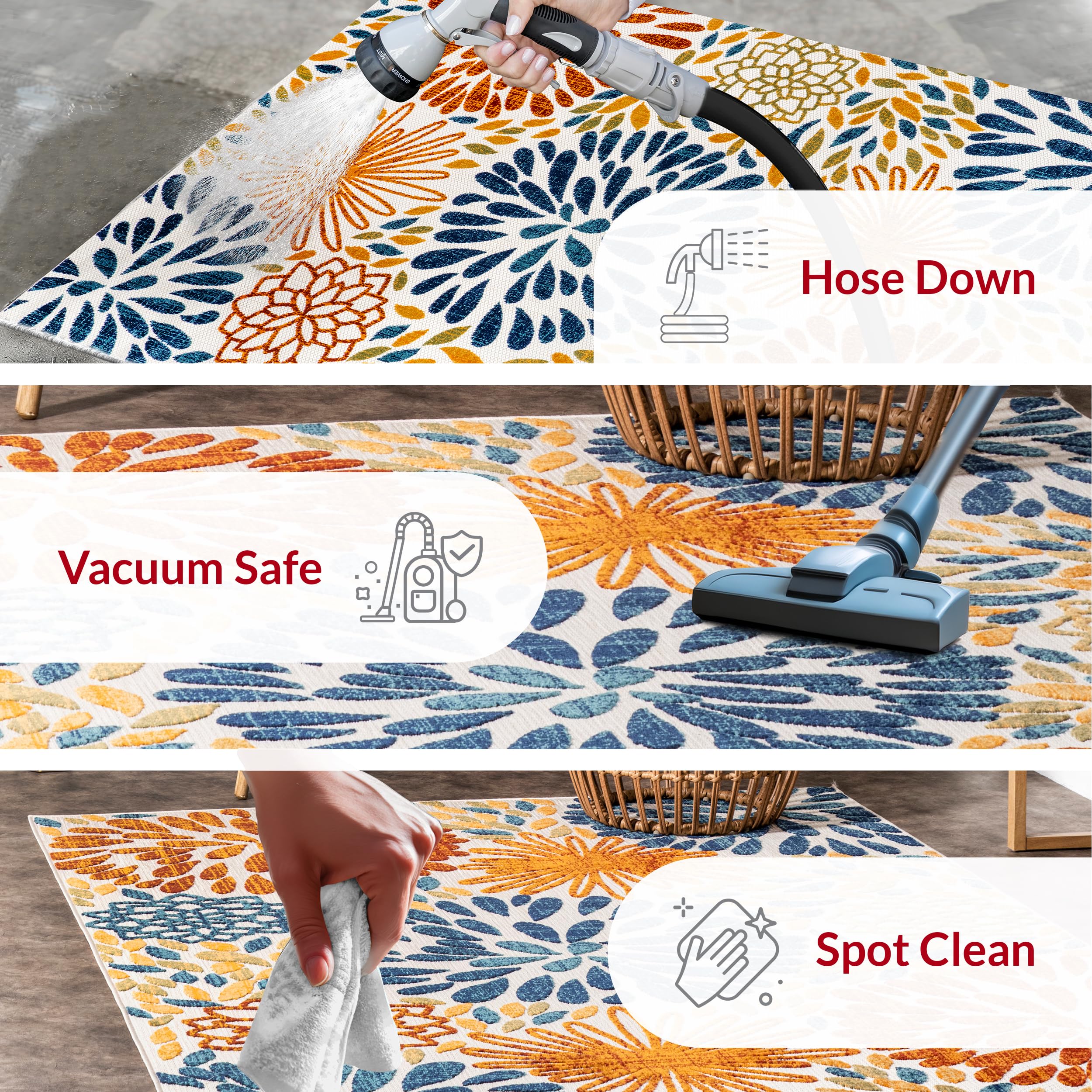 nuLOOM Monique Floral Indoor/Outdoor Area Rug, 5x8, Multi