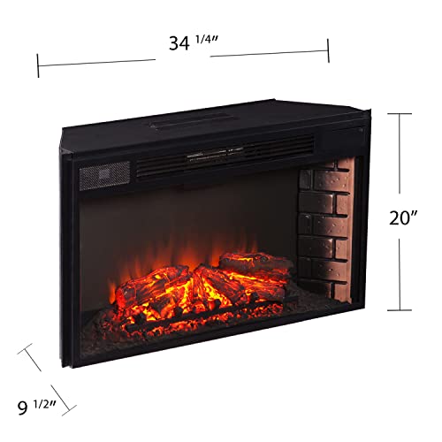 SEI Furniture 33β Widescreen Electric Firebox w/Remote Control, Black