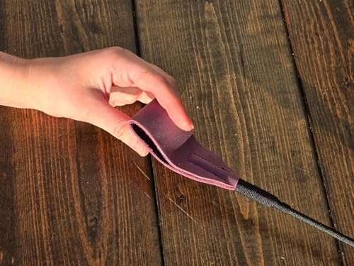 Piece Set 18" Gold and Purple Riding Horse Crop | Genuine Leather Jump Bat Top | Black Faux Handle