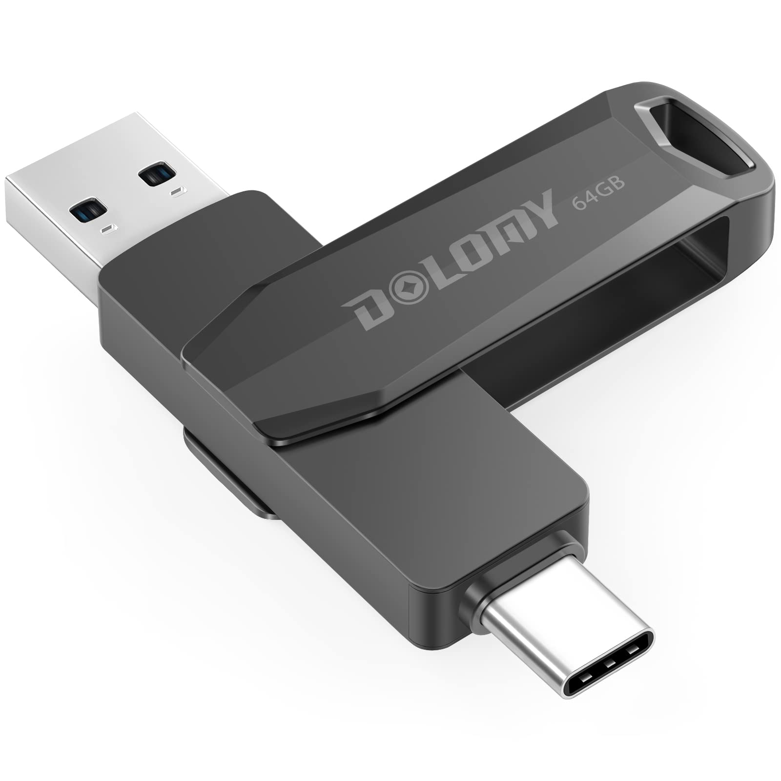 USB C Flash Drive, Dolomy 64GB USB C Thumb Drive, 2 in 1 OTG USB 3.1 Metal USB C Memory Stick Compatible with MacBook Pro Air, Type C Smartphones, Tablets