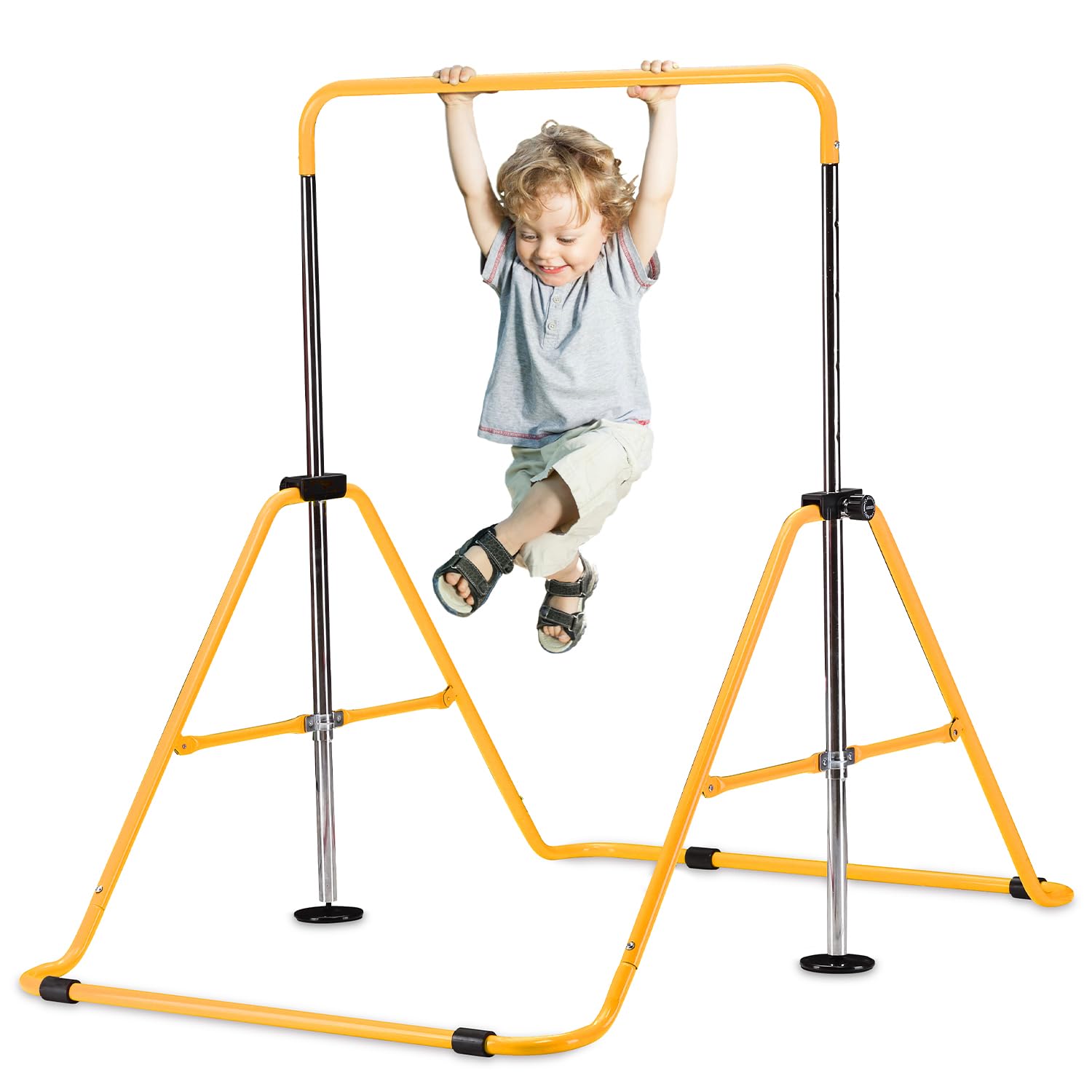 Oneofics Gymnastics Bar, Kids Gymnastic Bar Home Use, Foldable and Height Adjustable Junior Training Horizontal Bars for 3-8 Years Old Child, Girls & Boys