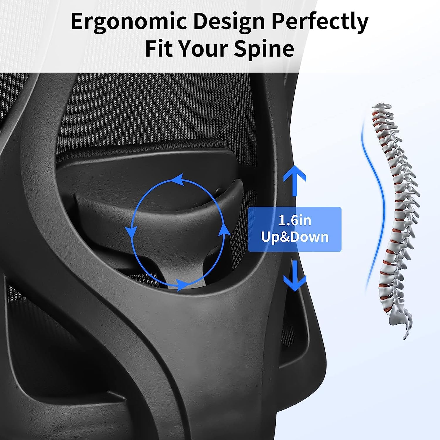 LYJFBD Ergonomic Office Chair Desk Chair with Adjustable Headrest and Armrest Computer Mesh Office Chair with Lumbar Support executive Swivel Chair for Home Office Study Game