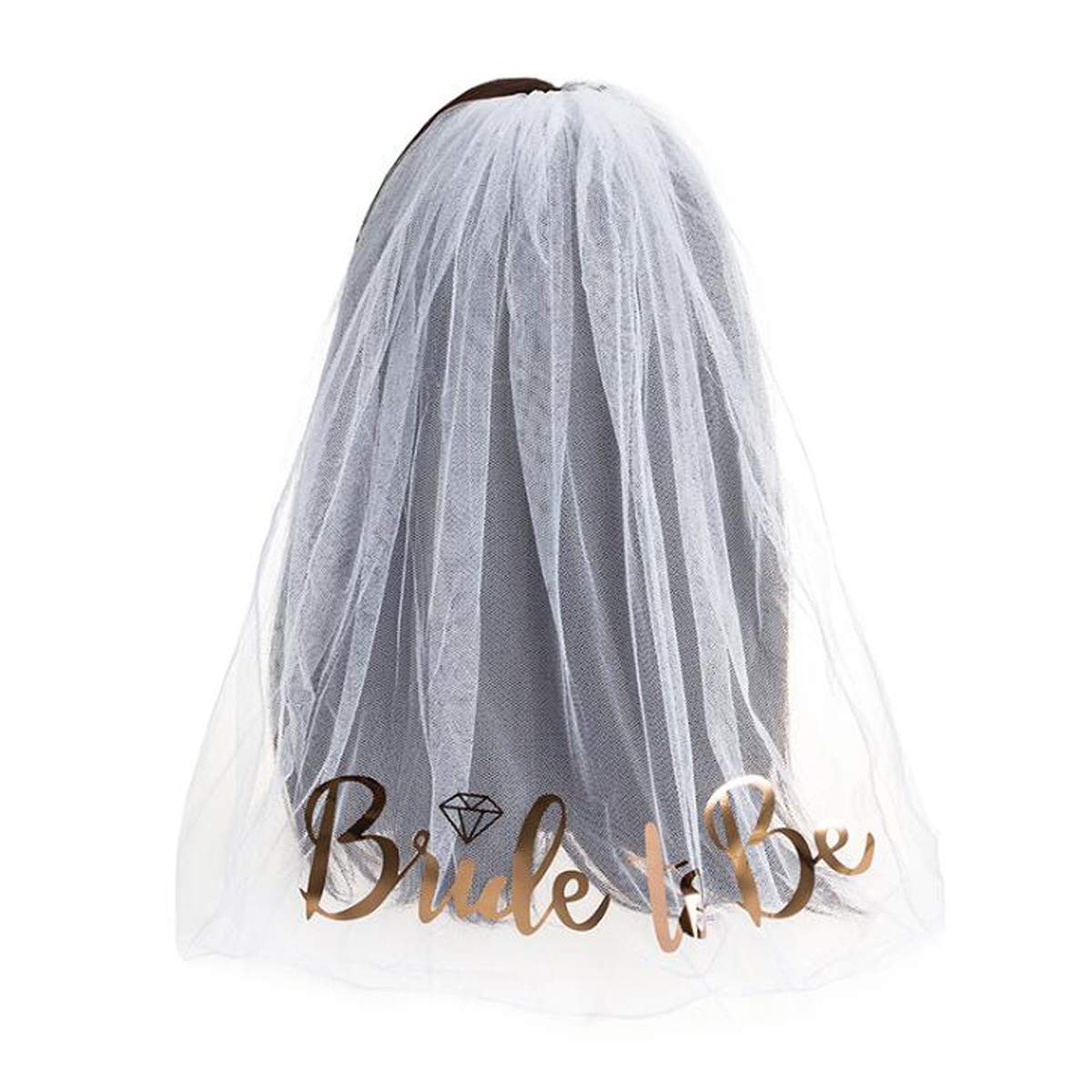 Nanchor Bachelorette Party Wedding Veil Bridal Shower Veil Bride to Be Veils Accessories (Rosegold)