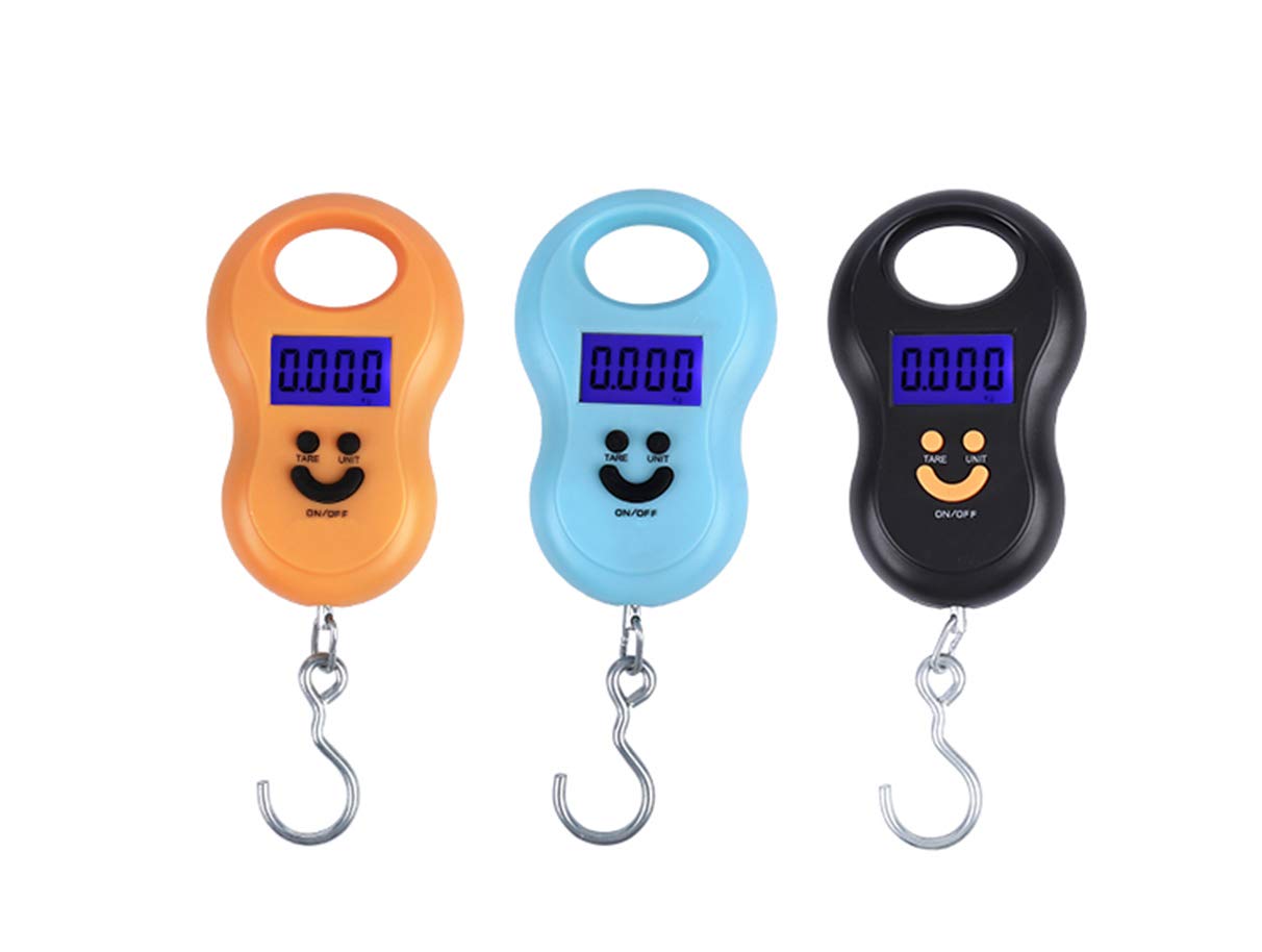 Meichoon Scale for Luggage Weight Electronic Scale Protable, Steelyard 110lb / 50kg for Home Farm Factory Hunting Outdoor with Tare Function C41 Blue
