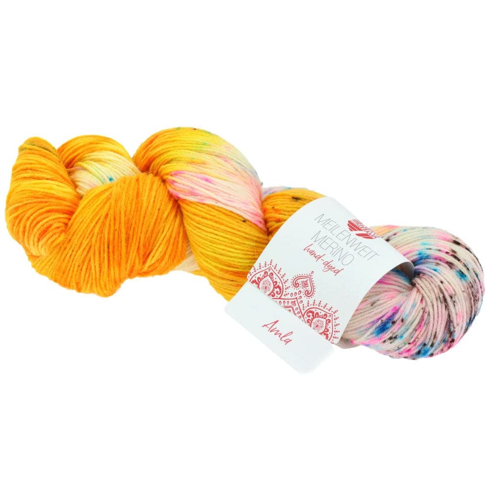 Lana Grossa Hand Dyed Meilenweit 100 Merino Rainbow Yarn, 614 Anuj