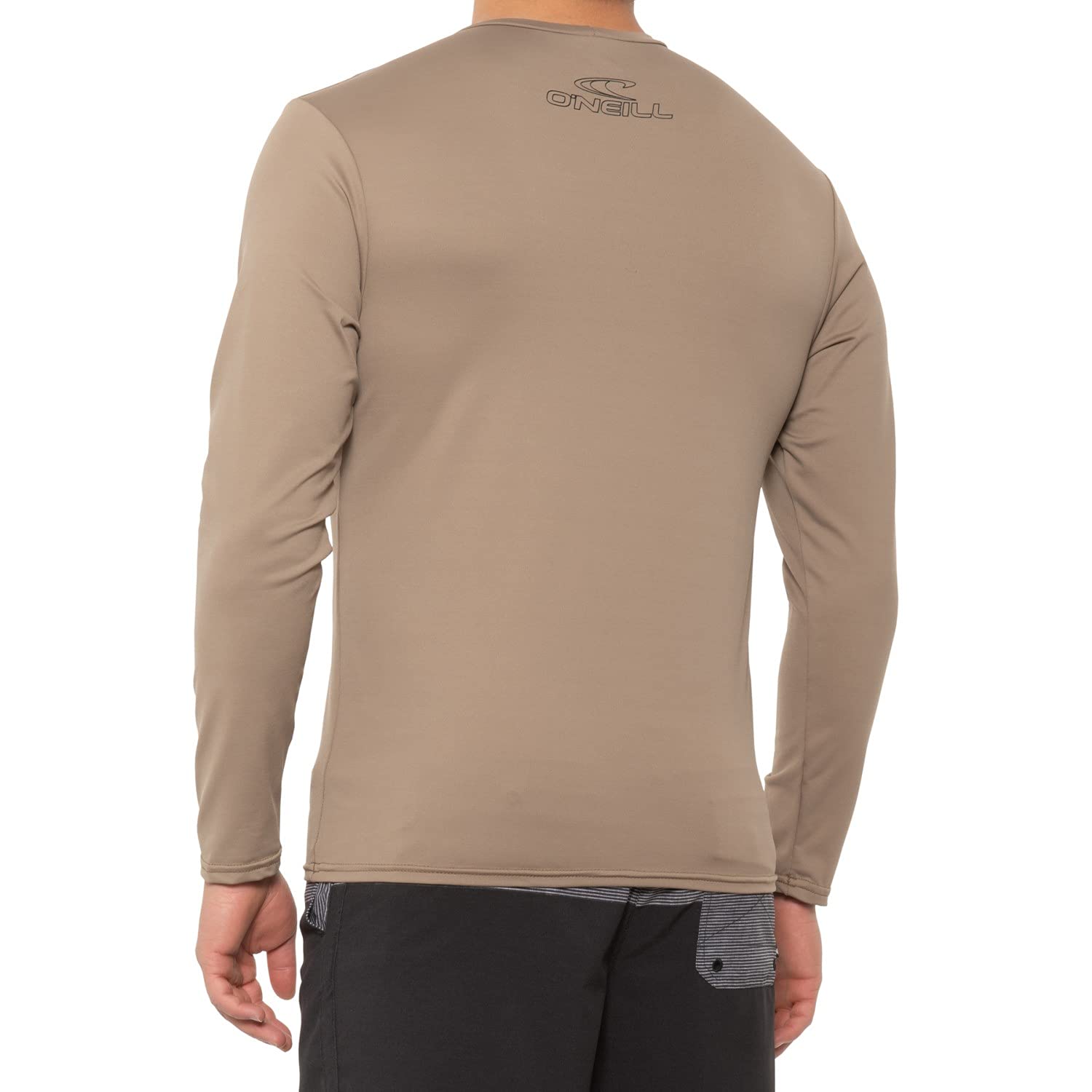 O'Neill Wetsuits Men's O'Neill Basic Skins UPF 50+ Long Sleeve Sun Shirt (Large, Khaki (Back Logo), l)