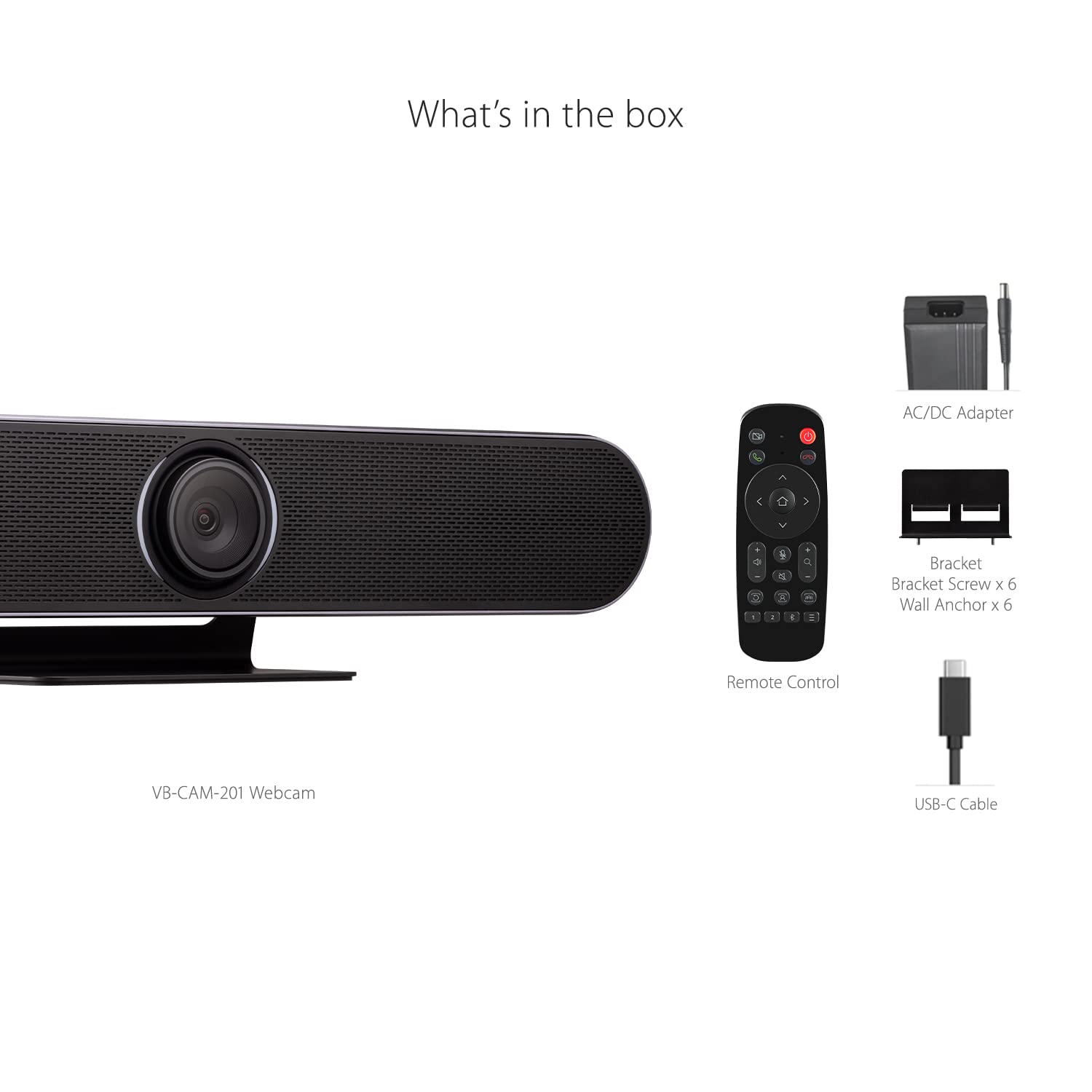 ViewSonic VB-CAM-201 4K Video Conference Web Camera with Built-in Microphone, 120 Degree Wide-Angle Lens for Zoom/Teams/Skype Remote Meetings and Calls
