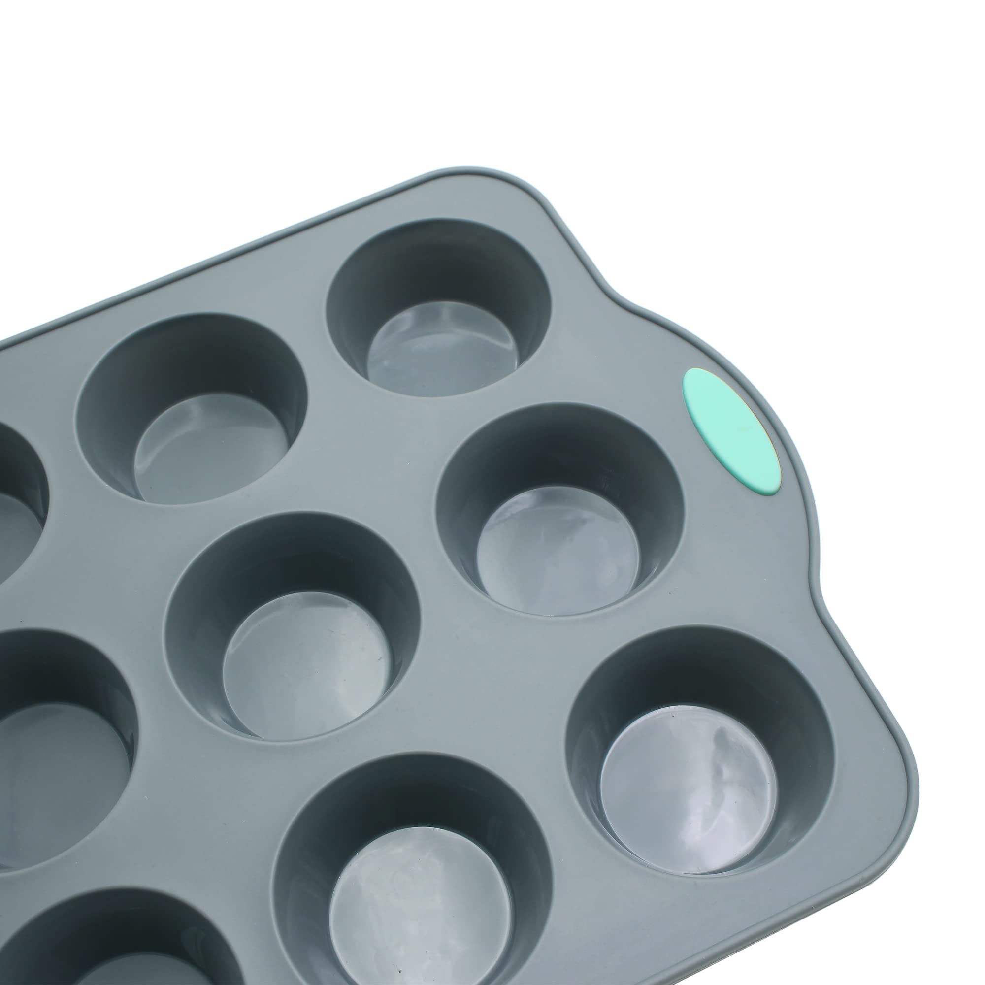 To encounter Silicone Muffin Pan, 2 Pack 12-Cup, Nonstick Baking Cups, BPA Free Cupcake Pan with Metal Reinforced Frame More Strength