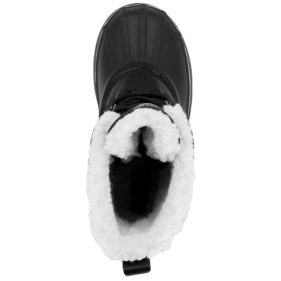 LONDON FOG Unisex Moorgate Cold Weather Warm Lined Snow Boot black ivory 2