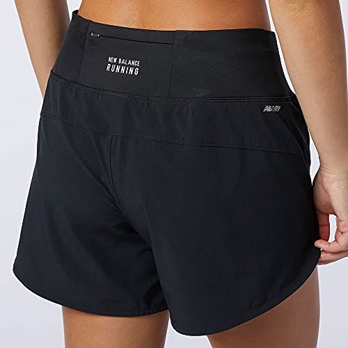 New Balance Women's Impact Run 5 Inch Short, Black , Medium