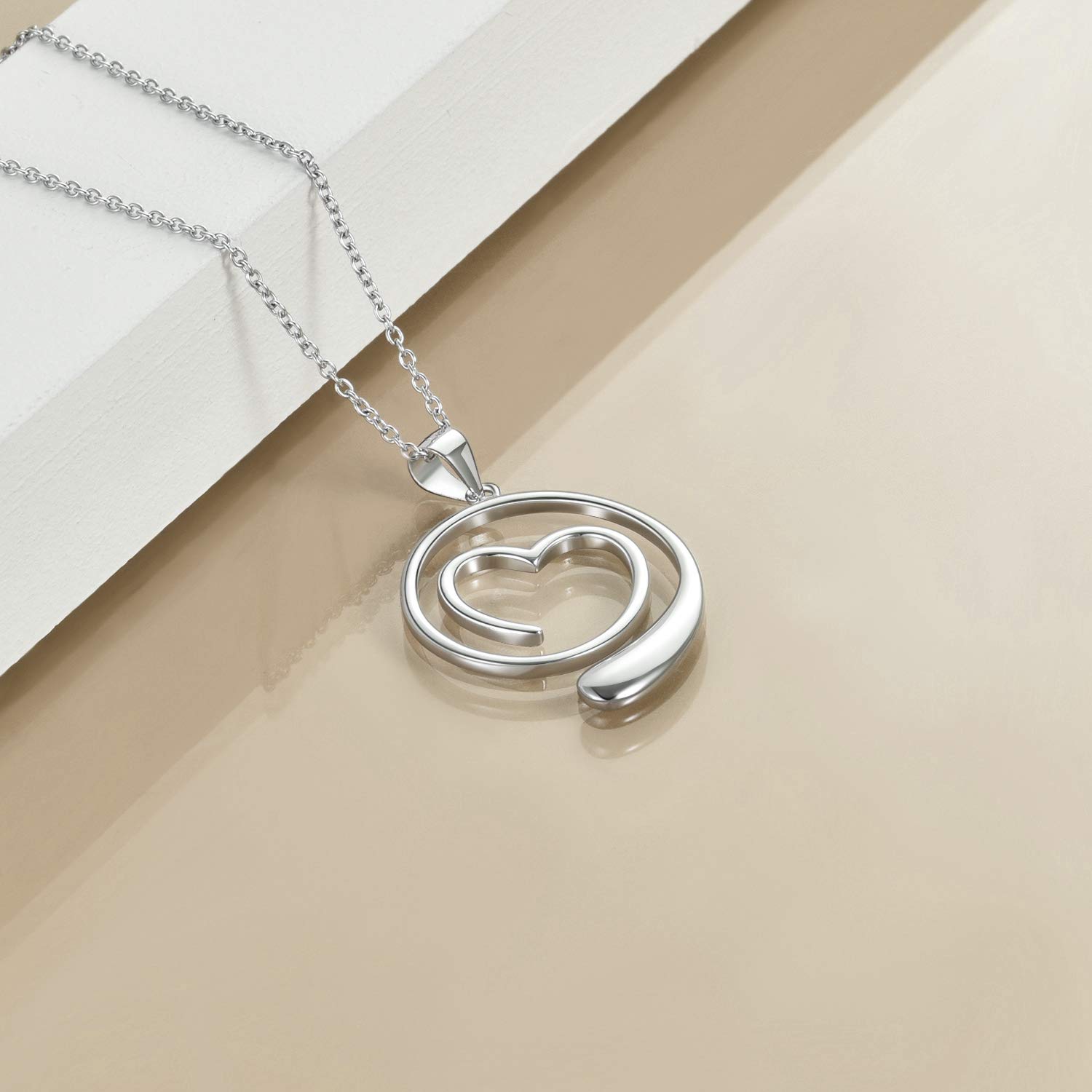Ring Holder Necklace 925 Sterling Silver Wedding Engagement Ring Keeper Necklace for Women Birthday Gift for Wife