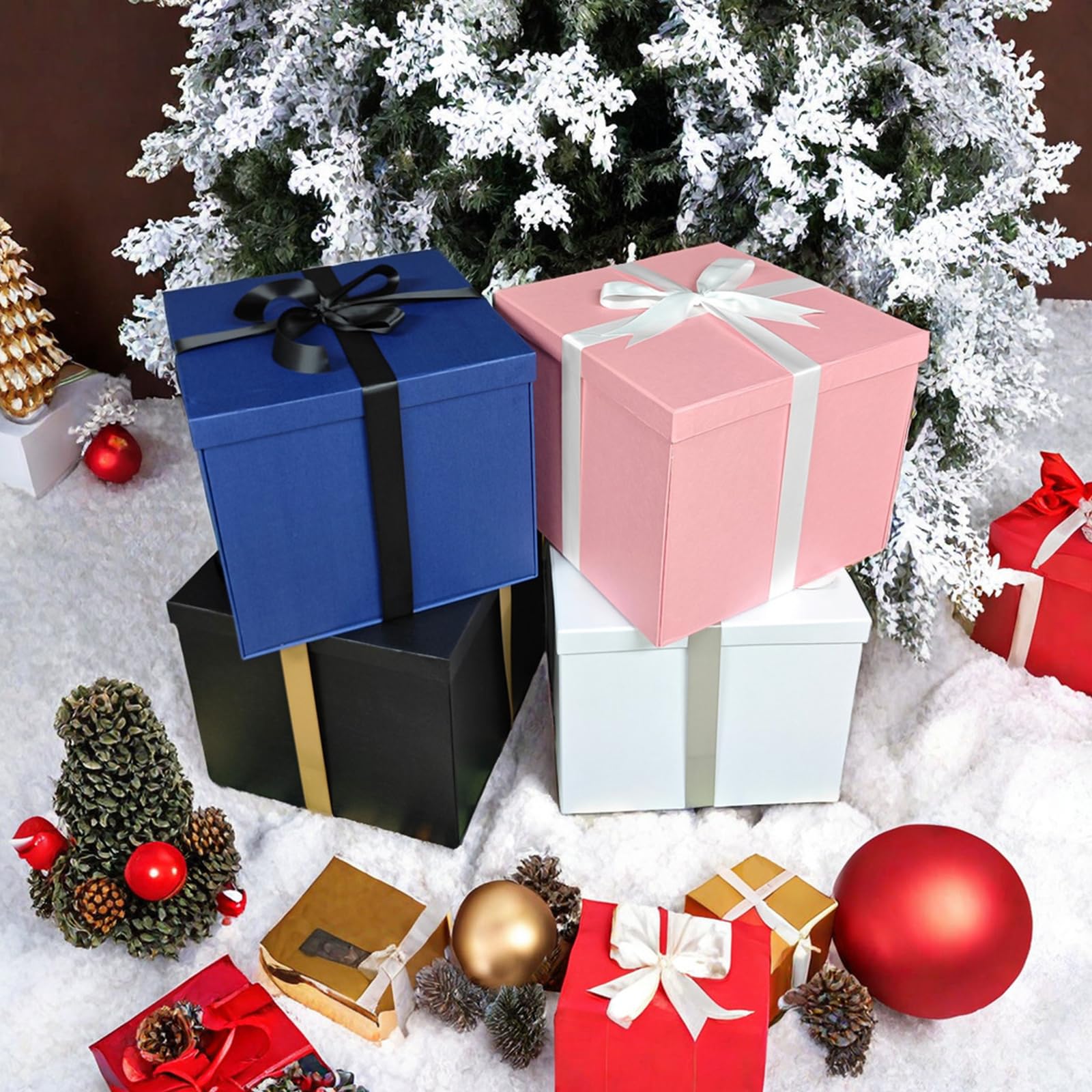 YINUOYOUJIA Large Gift Box 12x12x10 Inches,White Gift Boxes for presents,Birthday Gift Box,Present box Gift Box Packaging for Valentine's Day,Mother's Day,Christmas,Anniversariesā¦
