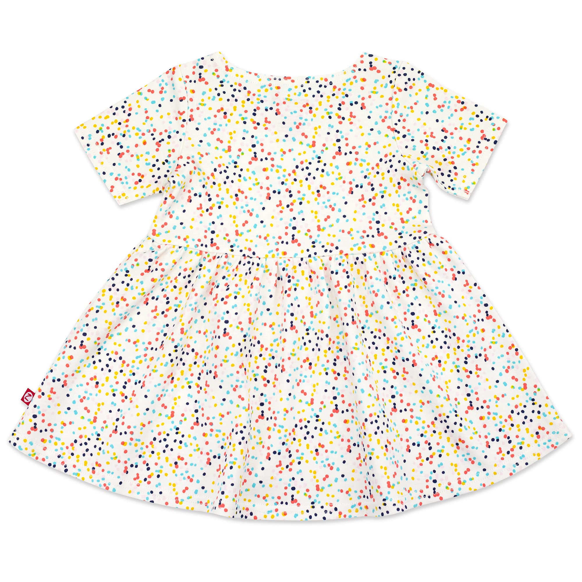 Zutano Baby Girls’ Organic Cotton Summer Dress, Confetti/Romper, 9M