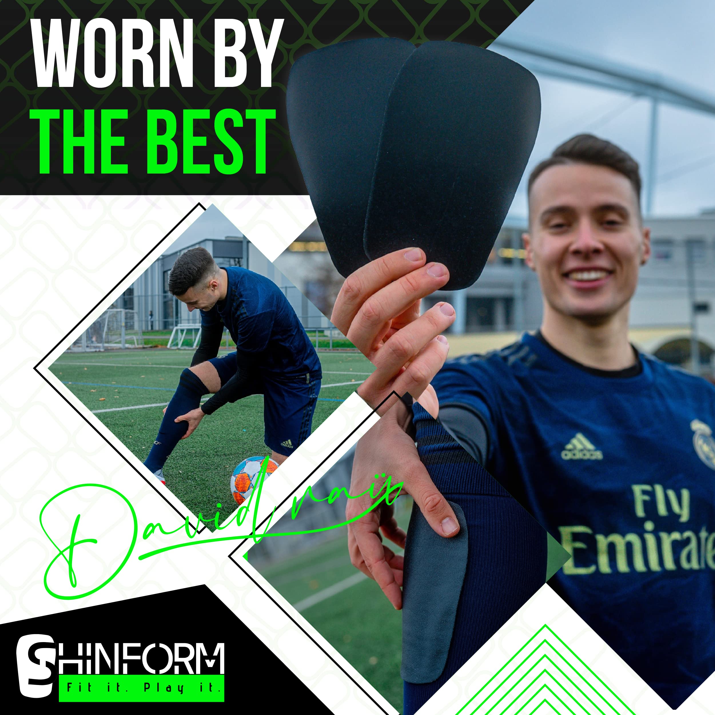 Shinform Performance Shin Pads - Lightweight Design for Enhanced Performance and Comfort - Adjustable and Customizable - Youth to Adult Sizes