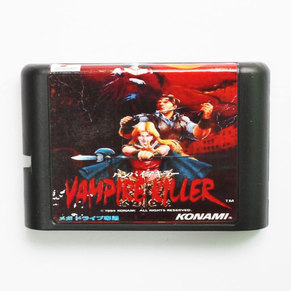 Vampire Killer NTSC-USA Game Cartridge For 16 Bit Sega Mega Drive For Genesis (Black)
