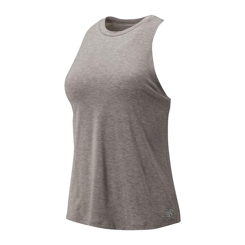 New Balance Women's Transform Jersey Twist Tank Top, Athletic Grey, Large