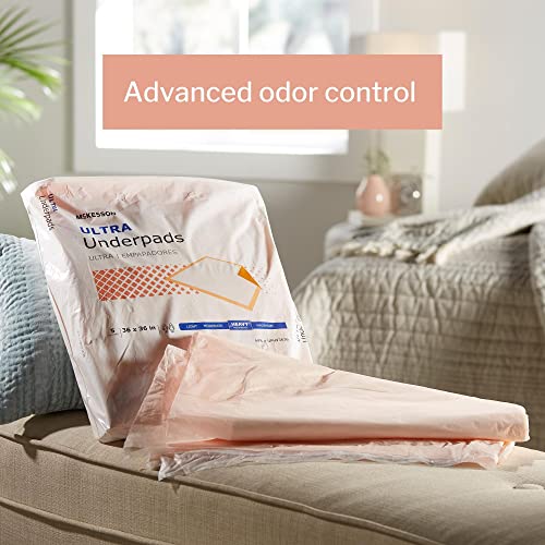 McKesson Ultra Underpads, Adult Incontinence Bed Pads, Chux, Disposable, Heavy Absorbency, 36 in x 36 in, 50 Count