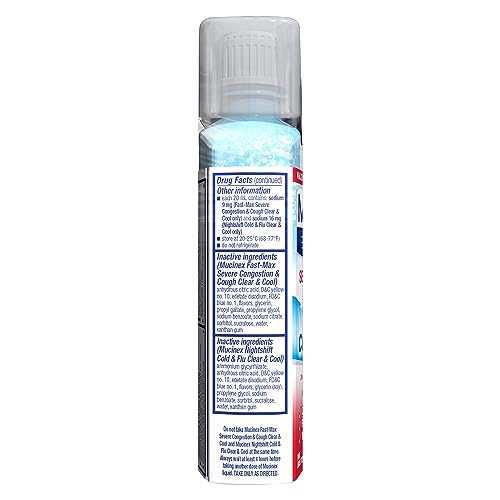 Maximum Strength MUCINEX Fast-MAX Severe Congestion & Cough Clear & Cool & MUCINEX Nightshift Cold & Flu Clear & Cool Liquid (2 x 6 fl. oz.) Multi-Symptom Relief with a Burst of Cooling Menthol