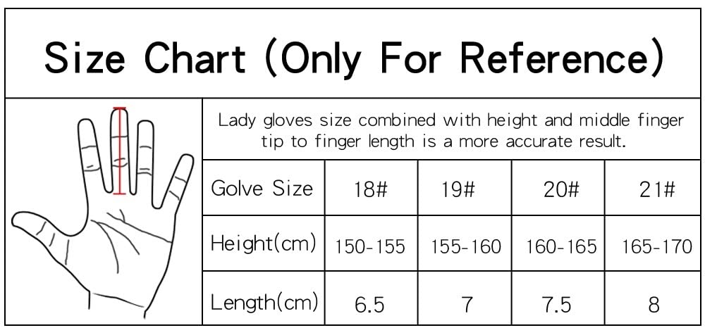 RNAGRET Golf Glove, Golf Gloves Pack 1 Pair Golf Gloves Women Left and Right Hand Leather Non-Slip Colorful Fabric Breathable Soft Sports Gloves (Size : 18 Small)