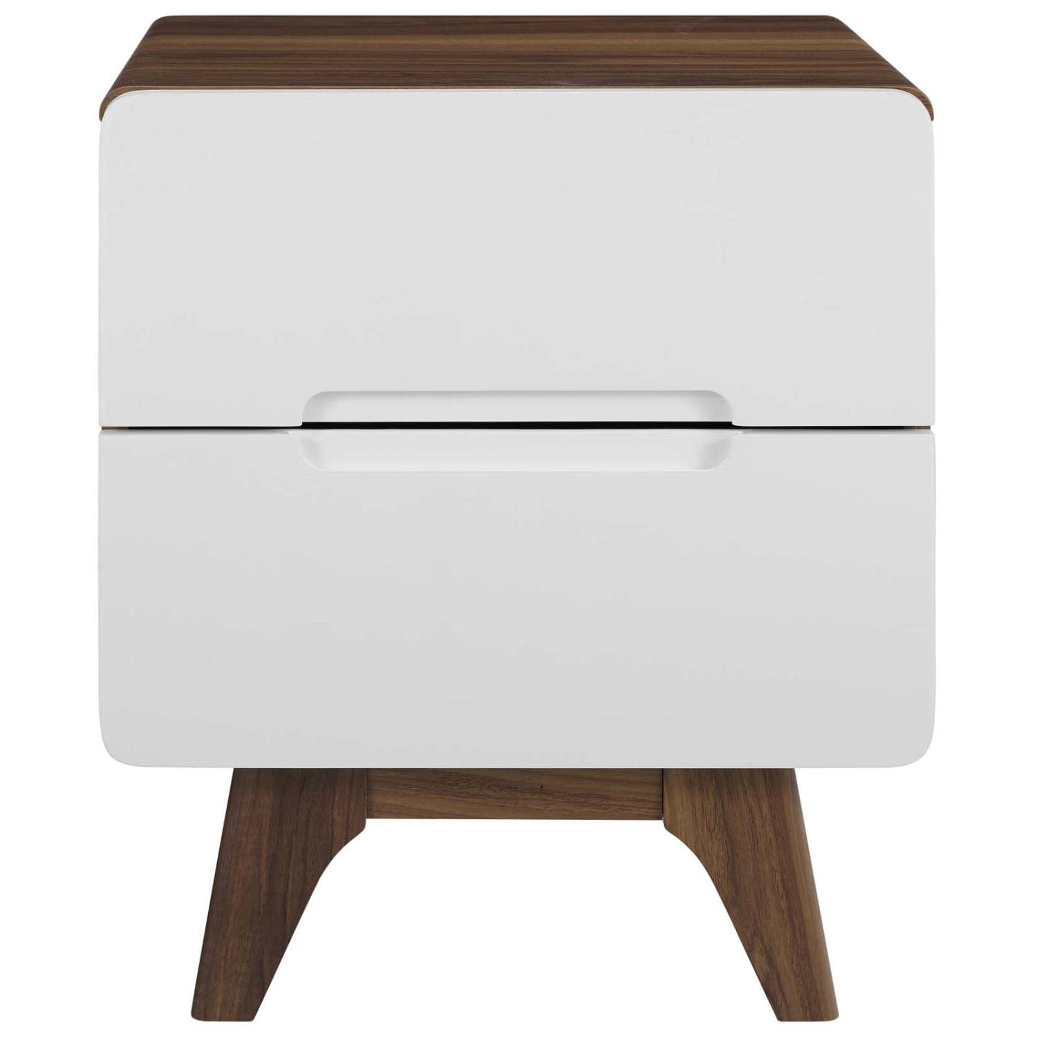 Modway Origin Contemporary Mid-Century Modern 6-Drawer Bedroom Dresser in Walnut White