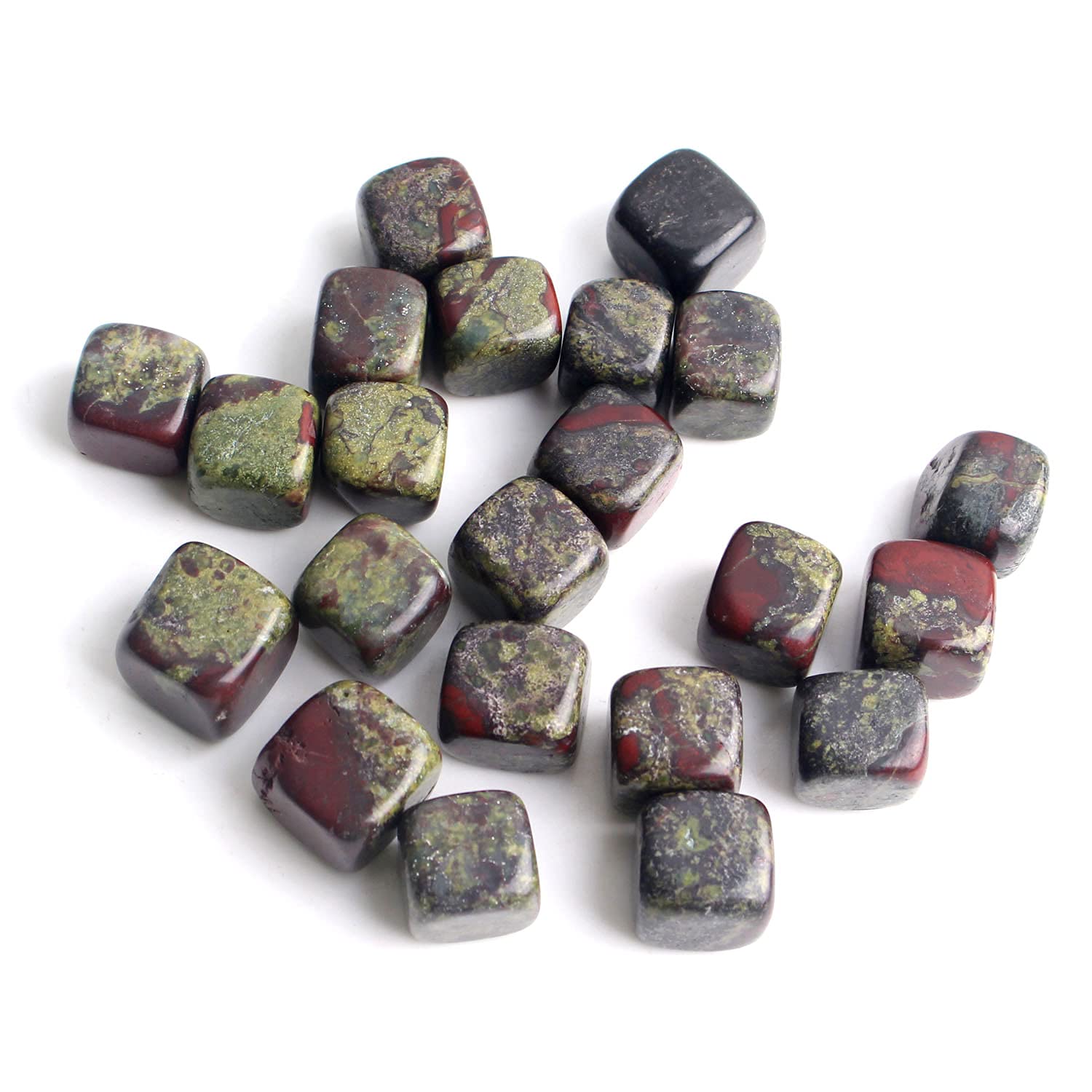 Oooeaad 200g Tumbled Polished Cube Stones Crystal Gemstones Bulk Chakra Healing for Collectors Wicca Meditation Decoration (Dragon Blood)