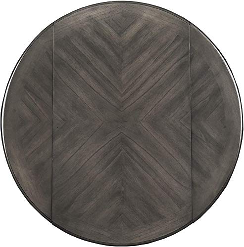 New Classic Furniture Gia Drop Leaf Dining Table with Two Chairs, 42-Inch, Gray