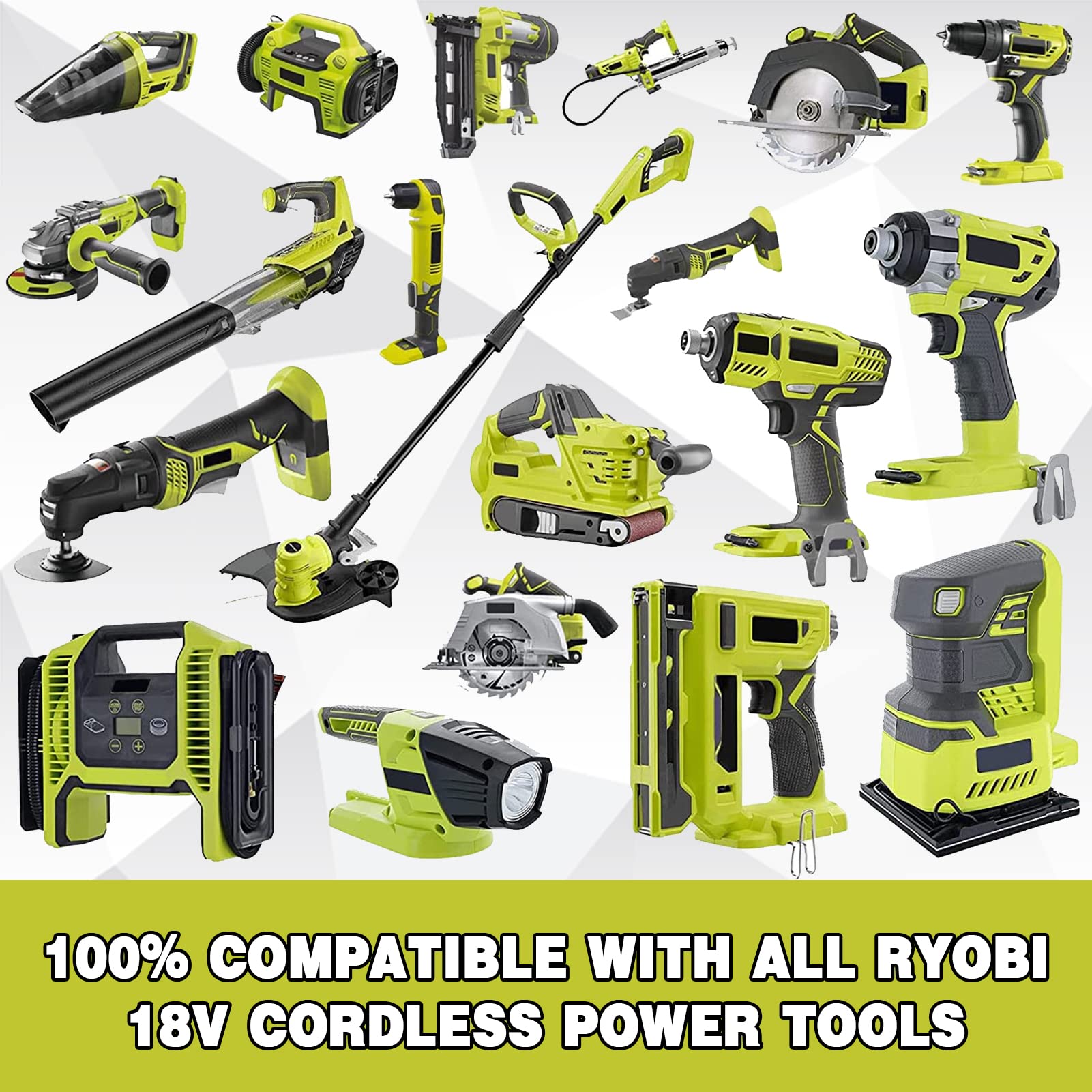 VANTTECH 2Pack P108 18V 6.0Ah Lithium Replacement for Ryobi 18V Battery P102 P103 P104 P105 P107 P108 P109 Compatible for Ryobi 18V Cordless Tools