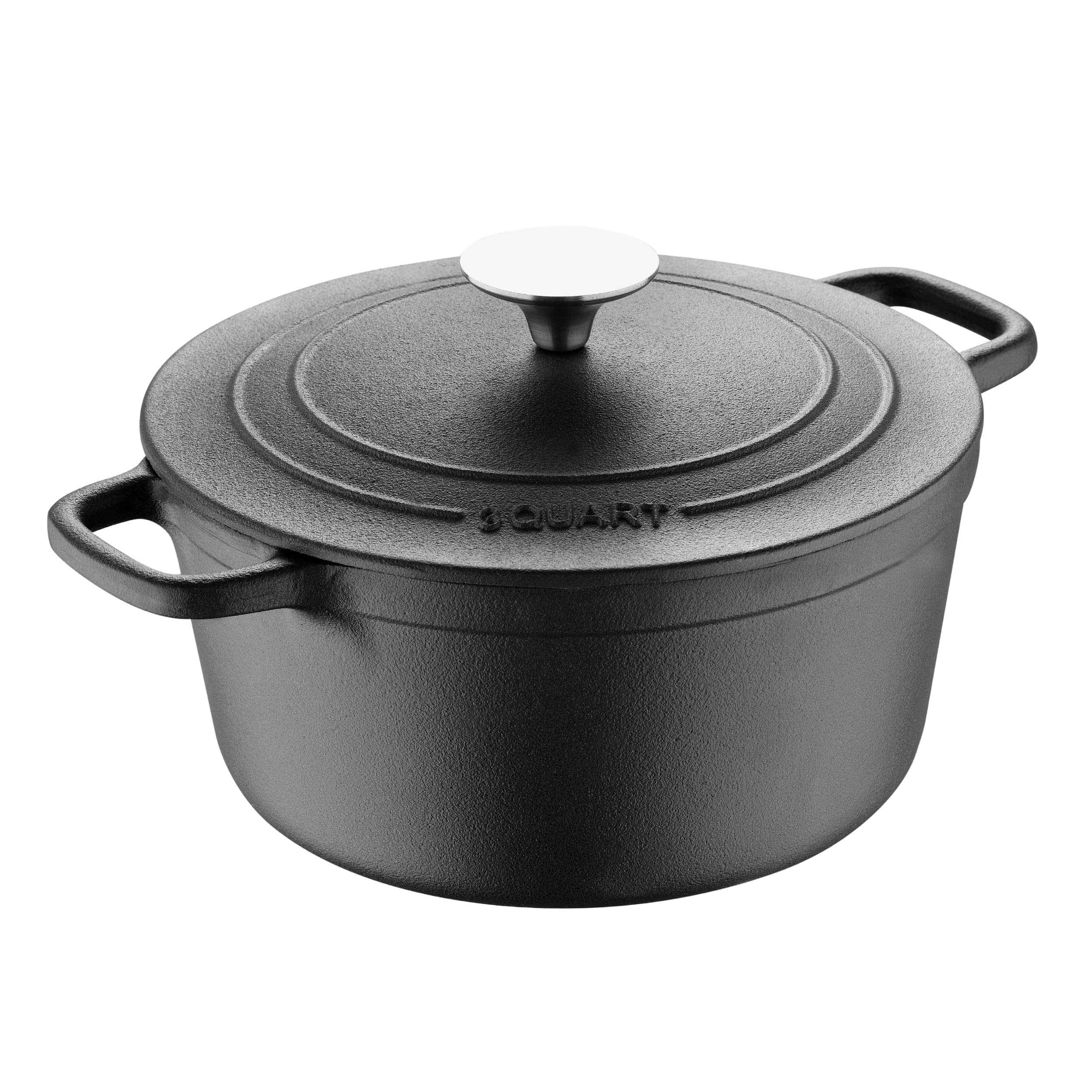 MasterPRO Pre-Seasoned Cast Iron Dutch Oven Skillet - Cooking Pot with Lid for Indoor and Outdoor Use β BBQ Grill, Fire, Oven Safe Camping Cookware, 3 Quart, Black