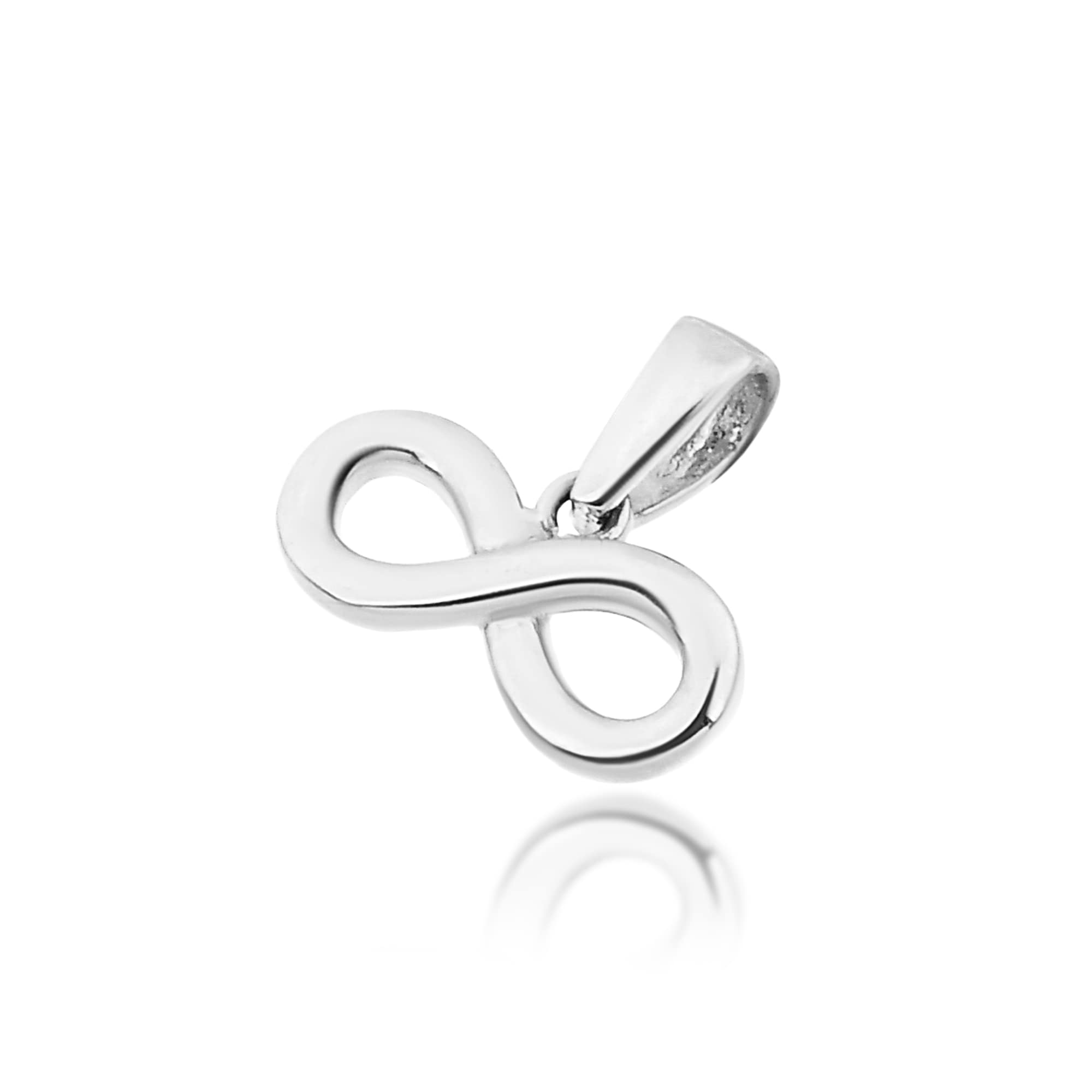 REAL 14k White Gold Infinity Shaped Pendant 11x5 Mm Length X Width By FJ Fuze Jewelry