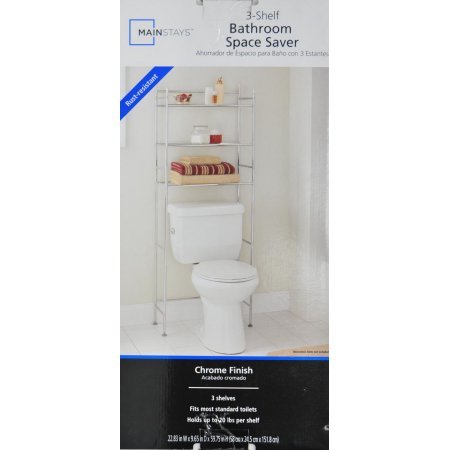 Mainstays 3-Shelf Bathroom Space Saver Chrome Finish