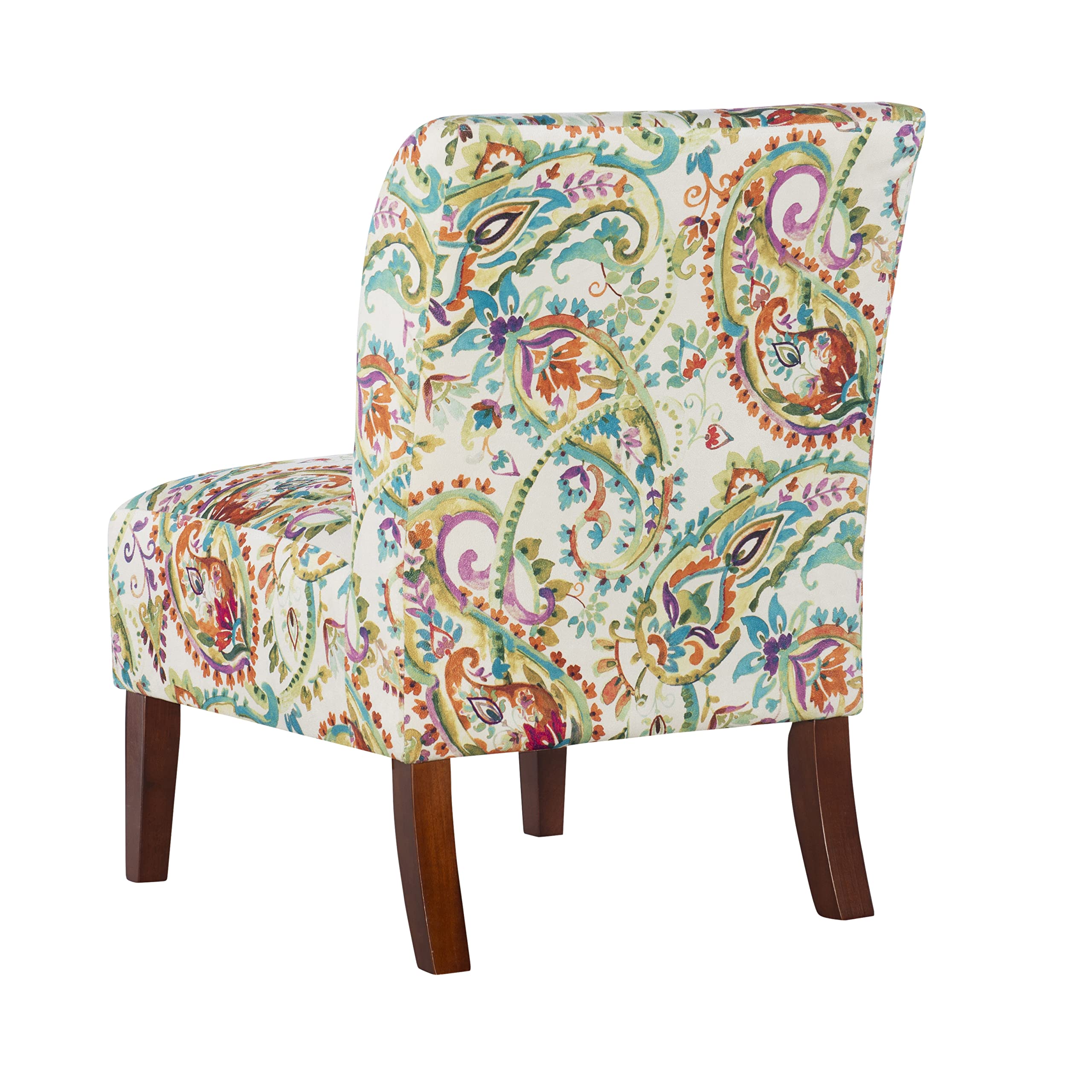 Linon Karen Curved Back Slipper Chair, Dark Walnut