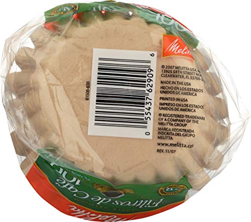 Melitta Inc, Coffee Filter Basket 8 to 12 Cup, 100 Count