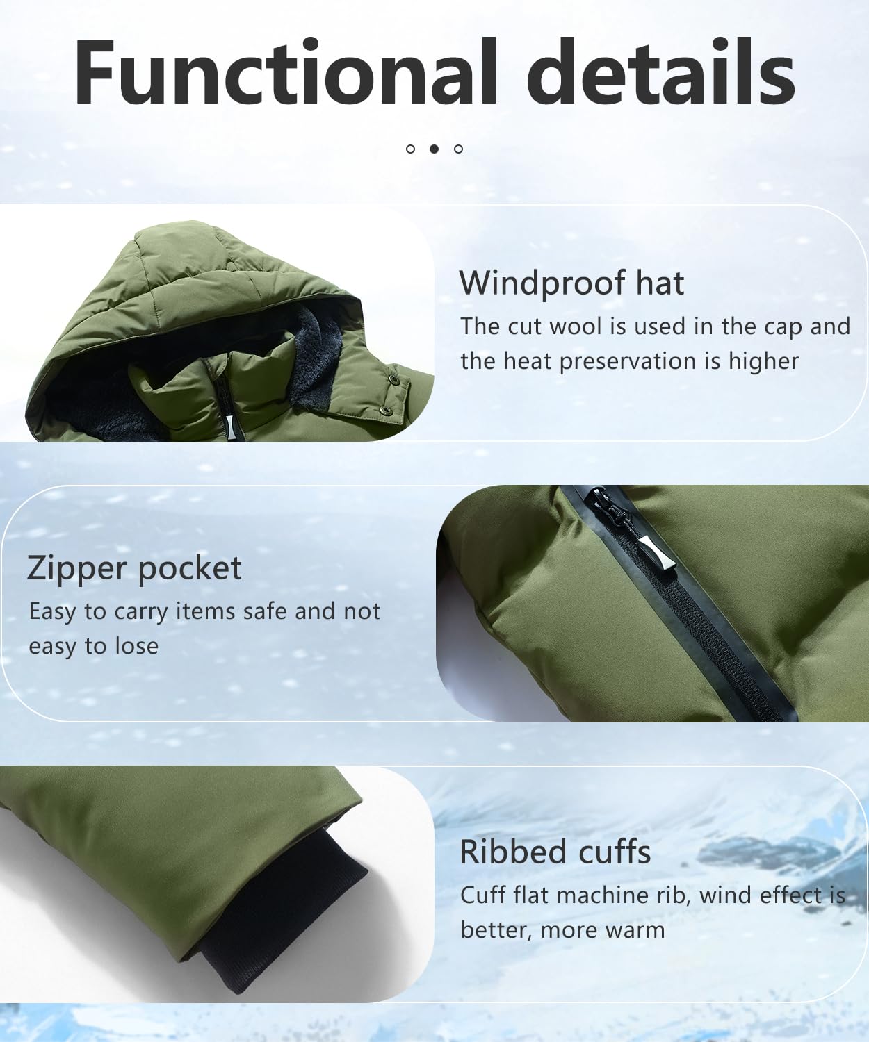 MOERDENG Kids Boy's Winter Coat Waterproof Fleece Lined Thick Down Coats Puffy Cotton Jackets with Hood