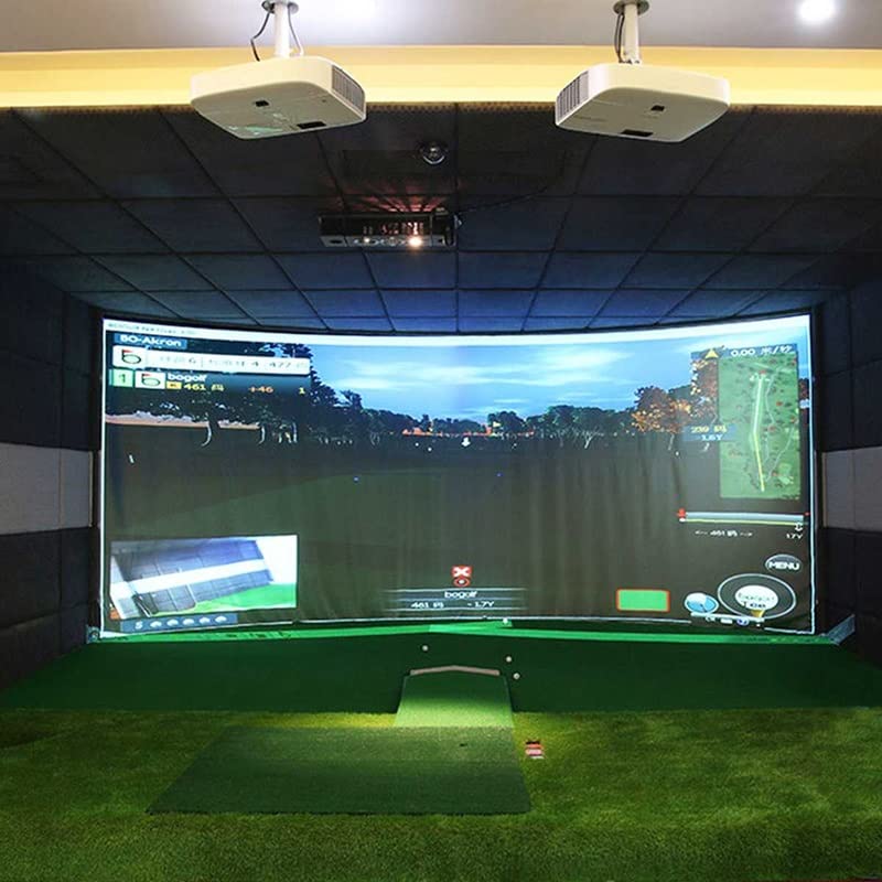 ZYZMH Golf Ball Simulator Impact Display Projection Screen Indoor White Cloth Material Golf Exercise Golf Target (Size : 300X100CM)