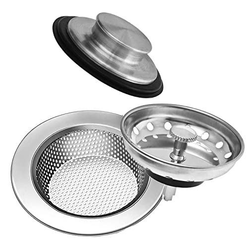 Virtue morals 3 Pack Kitchen Sink Stopper Strainer, Kitchen Sink Basket Strainer, Kitchen Sink Stopper or Kitchen Sink Perforated Basket Drain Filter Sieve
