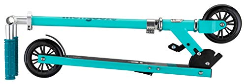 Mongoose Trace Youth/Adult Kick Scooter Folding and Non-Folding Design, Regular, Lighted, and Air Filled Wheels, Teal, 120mm Wheels