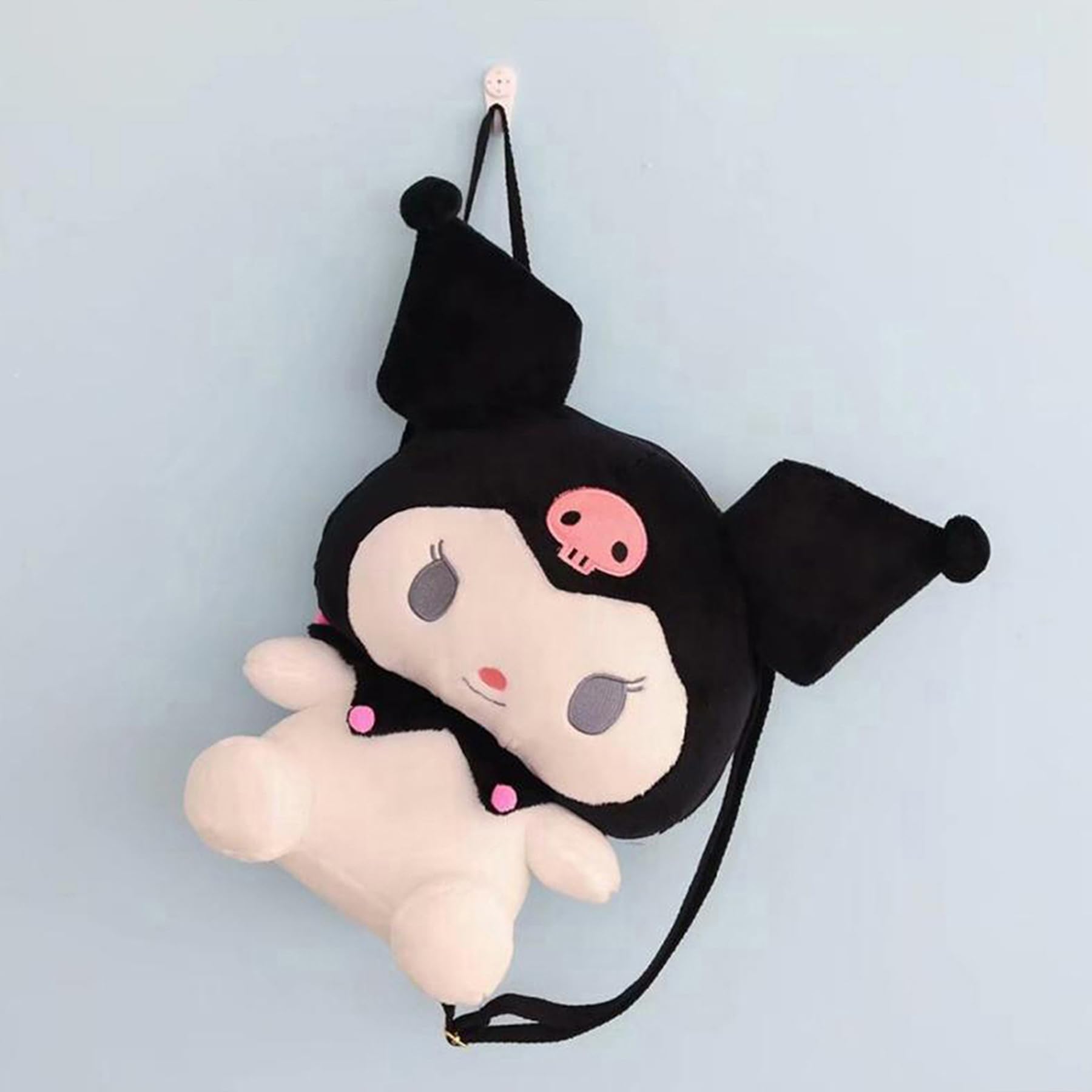 LUNIA Anime Plush Backpack Cartoon Cute Kawaii Shoulder Bag Anime Bag Cosplay Soft Bag for Birthday Gifts (black)