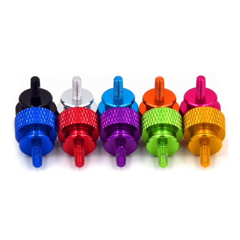 VizGiz 10 Pack Computer Screws Aluminum Alloy M3.5 Colorful 6#-32 * 6 Thumbscrews Hand Finger Thumb Screw for Computer Cover Case DIY PCI Panel Power Slots Hard Drive Chassis