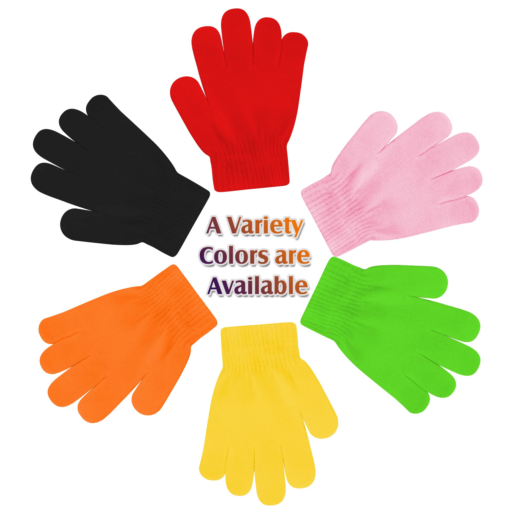 Uttpll Toddler Magic Mittens Kid Gloves Stretch Full Finger Solid Color Winter Protection Warm Knitted Gloves for Boys Girls Supplies White One Size